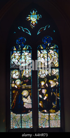 Nativity stained glass, St. Andrew`s Church, Alvington, Gloucestershire ...