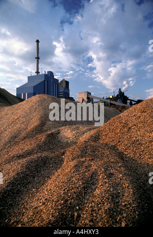 Wood chip piles at a paper mill in Japan Stock Photo - Alamy