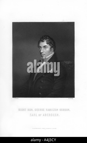Portrait of George Hamilton Gordon, 4th Earl of Aberdeen Stock Photo ...