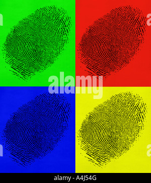 multi colored view of a fingerprint Stock Photo - Alamy