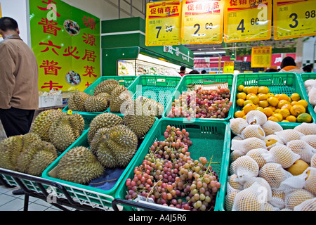 CHINA BEIJING Wumart supermarket in Beijing with different varieties of ...