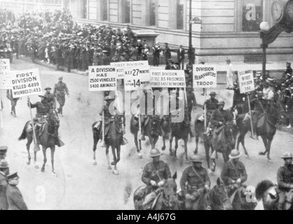 WWI Victory Celebration, New York City, USA, November 11, 1918 Stock ...