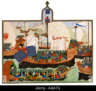 Ship of war and a Galley of the 15th Century Stock Photo - Alamy