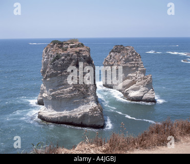 Rawsheh or Pigeon Rocks, Beirut, Beyrouth, Lebanon, Middle East, West ...