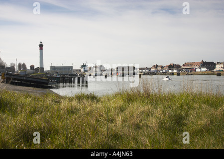Entrance to Caen Ship Canal at Ouistreham Normandy France Stock Photo ...