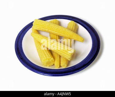 Mini Sweetcorn closeup on white background Stock Photo - Alamy