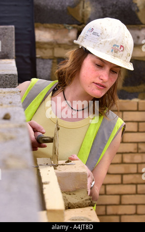 A FEMALE BRICKLAYER UK Stock Photo - Alamy