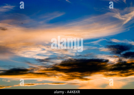 Vivid colourful clouds Dramatic Sky At Sunrise or Sunset. Orange red ...