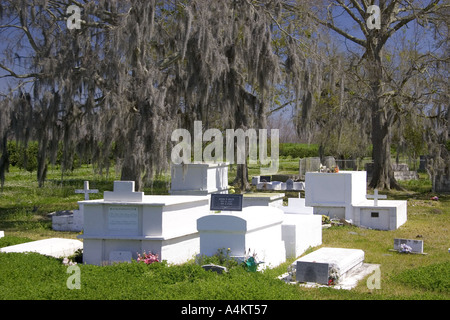 Bayhi Cemetery with above ground vaults near New Orleans Louisiana ...