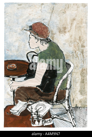 Man sitting in cafe Stock Photo - Alamy