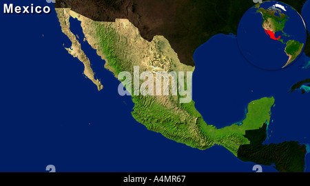 Highlighted Satellite Image Of Mexico, With Mexico City Highlighted ...