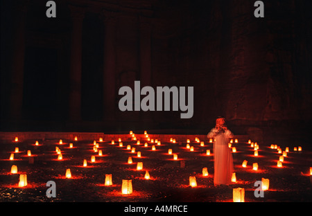 Petra by Candlelight A Bedouin musician plays amidst a sea of candle ...