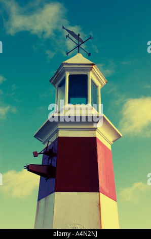 Lighthouse or harbour beacon on the Isle of Man, Irish Sea, UK Stock ...