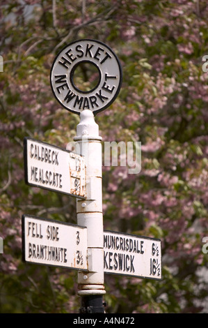 An old Cumberland County Council road sign in Kirkoswold in the Eden ...