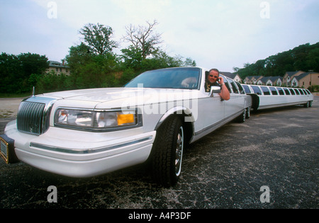 Owner Bob Strauser with 65 foot hire limousine The Sheik Chicago ...
