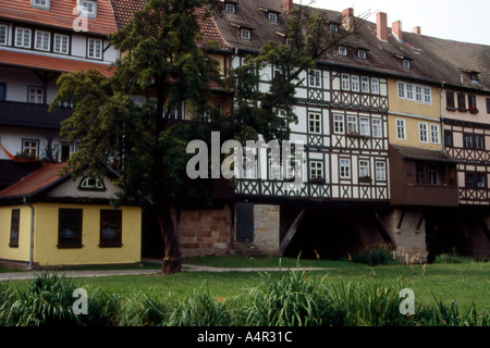 Germany, Thuringia, Erfurt, Kramerbrucke, Grocer's Bridge Stock Photo ...