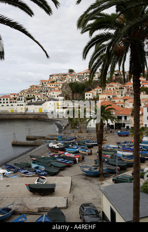 Boats In The Harbour, Camara De Lobos, Madeira, Portugal Stock Photo ...