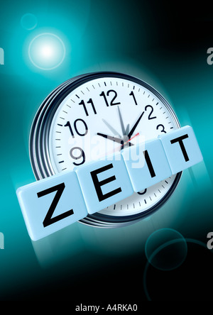 letters time and clock Buchstaben time mit Uhr Stock Photo - Alamy