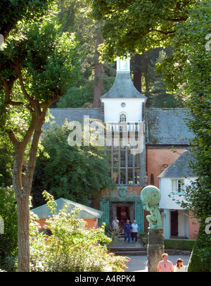 Town hall with hercules statue The village of Portmeirion founded by Welsh architekt Sir Clough ...
