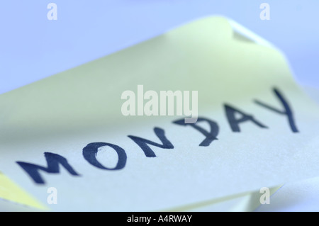 weekdays, monday memo Stock Photo - Alamy