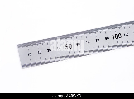 stainless steel ruler with metric markings Stock Photo - Alamy
