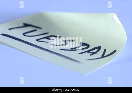 weekdays, tuesday memo Stock Photo - Alamy