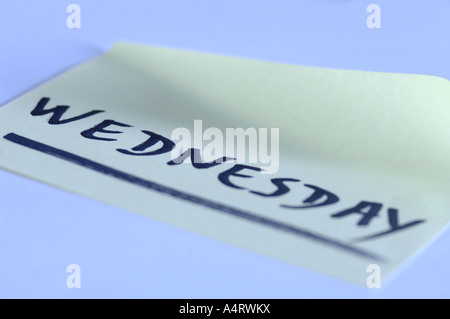 weekdays, wednesday memo Stock Photo - Alamy