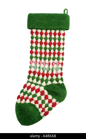 Simple Christmas stocking on festive gold background Stock Photo - Alamy