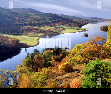 Aerial view of Loch Tummel, Pitlochry, Perth and Kinross, Scotland, UK ...