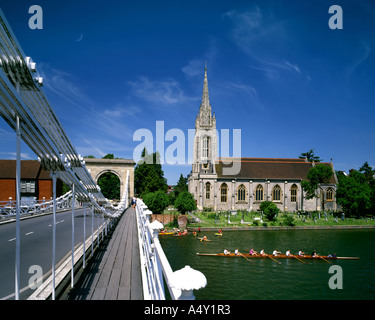 All Saints Parish Church and Marlow Bridge at Night Stock Photo - Alamy