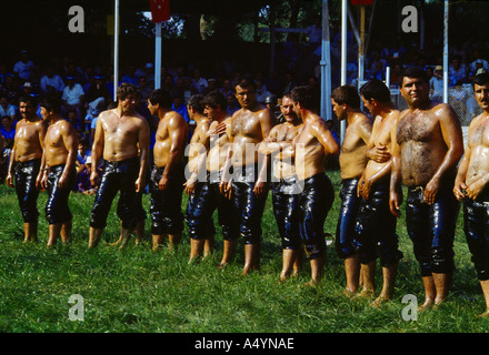 Oiled Wrestlers, Kirkpinar Stock Photo - Alamy