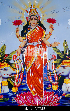 Lakshmi Hindu Goddess of Wealth Good Luck and Fortune Stock Photo - Alamy