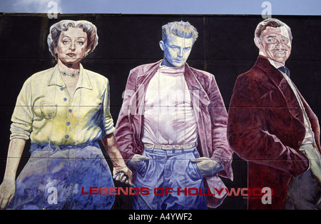 Hollywood / Mural of Hollywood Actors, Los Angeles, California, USA ...