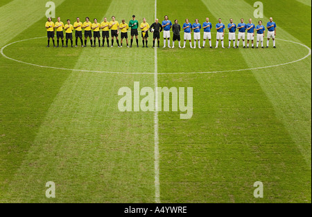 football in the middle of the football field Stock Photo - Alamy