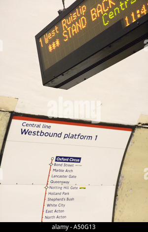 Central Line London Underground train at Theydon Bois Station, Essex ...