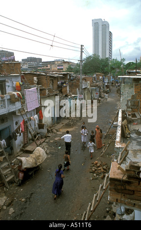 A contrast of urban life next to IFCI towers at Nehru Place New Stock ...