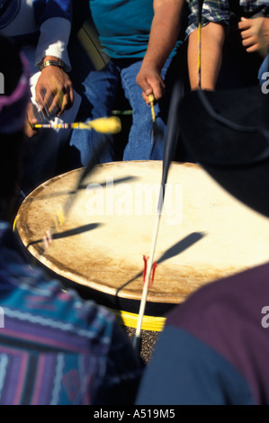 Native American drum circle performance in Santa Fe, New Mexico USA ...