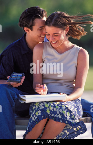 Love and romance. happy woman on blue background. woman with decorative ...