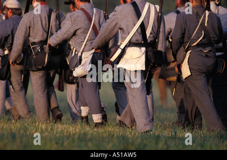 Union soldiers marching during Civil War Reenactment at Duncan Mills on ...