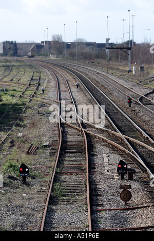 Railway lines and sidings in Swindon Wiltshire Stock Photo - Alamy