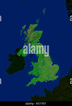 United Kingdom Map And Satellite Image