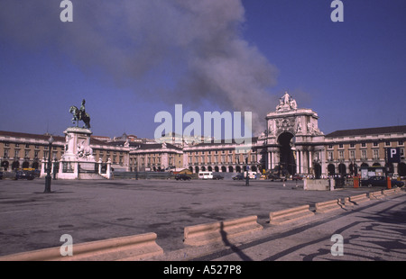 Chiado Fire Lisbon Portugal 25 August 1988 View from Rossio Stock Photo ...