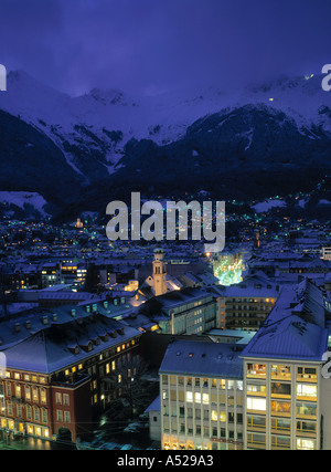 view over Innsbruck by Night Stock Photo - Alamy