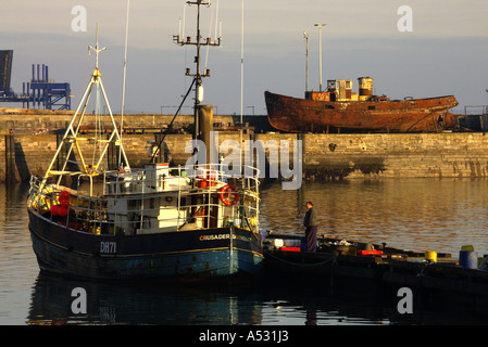 Fishing boat trawler at Holyhead Harbour Anglesey North Wales Uk Stock ...