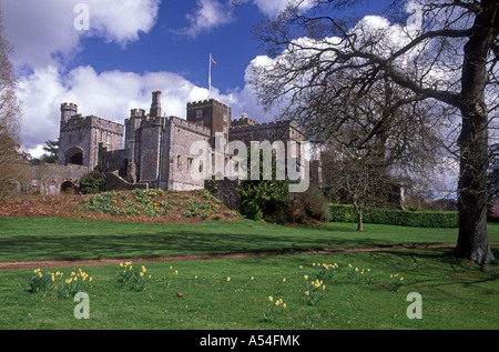Powderham Castle, historic home of the Earl of Devon near Exeter Stock ...
