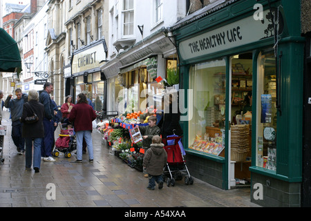 High street shops, The Brittox, Devizes, Wiltshire, England, United ...