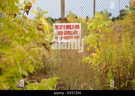 Overgrown Parking Lot of Closed Auto Factory Stock Photo - Alamy