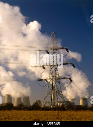 An electricity pylon at Didcot A power station in Oxfordshire Stock ...