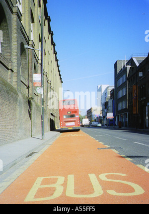 Typical Bus Stop and Red Bus Lane London England Great Britain Stock ...