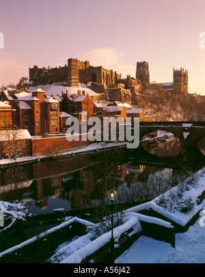 Durham Cathedral Towering over the River Wear with Frozen Trees. Durham ...